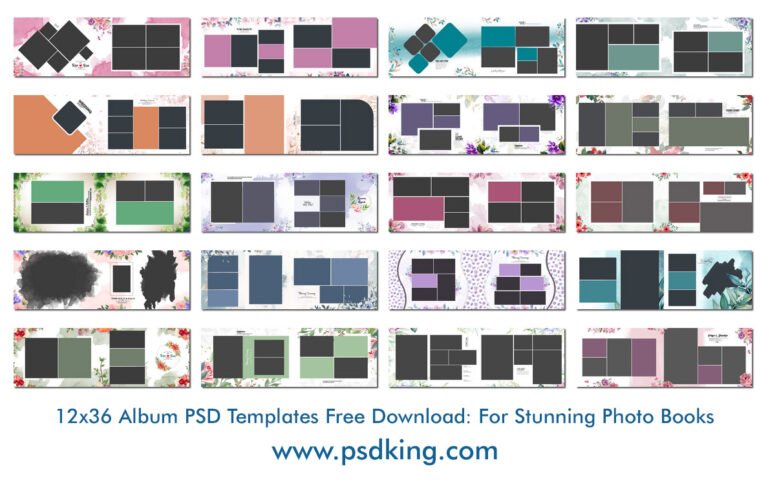 12x36 Album PSD Templates Free Download: Wedding Album Design Kit