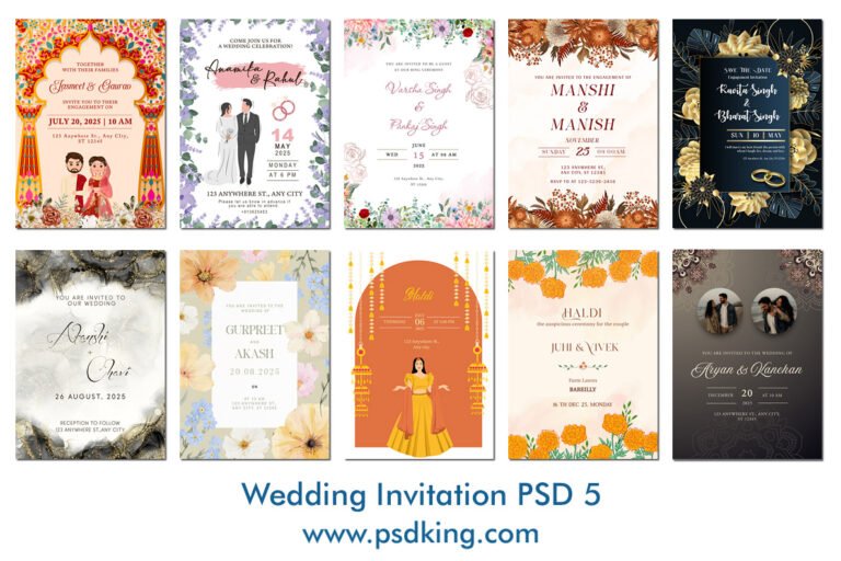 Make Stunning Invitation card with our Wedding Invitation PSD Template ...