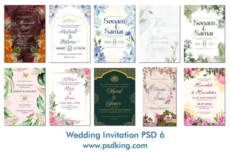 Make Stunning Invitation card with our Wedding Invitation PSD Template ...